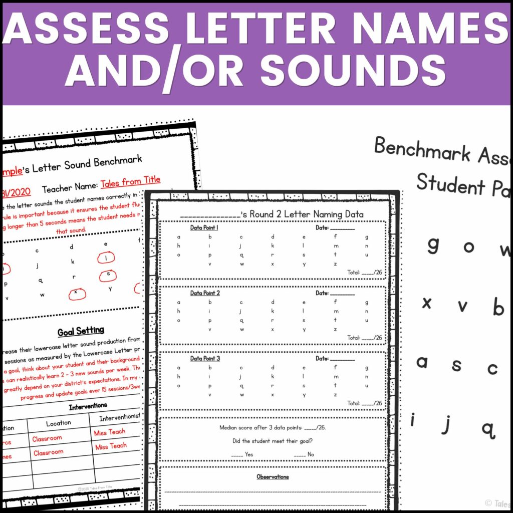 Lowercase Letter Benchmark & Progress Monitoring Assessment: Names ...