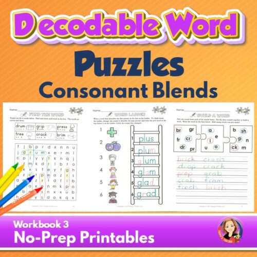 Decodable Consonant Blend Word Puzzles | Made By Teachers