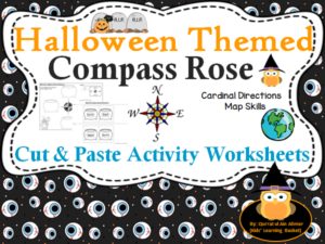 Halloween Compass Rose:Map Skill Cardinal Directions Cut & Paste ...