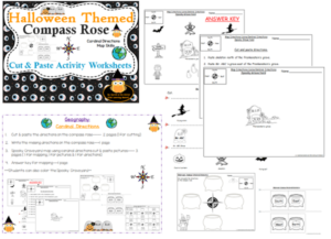 Halloween Compass Rose:Map Skill Cardinal Directions Cut & Paste ...