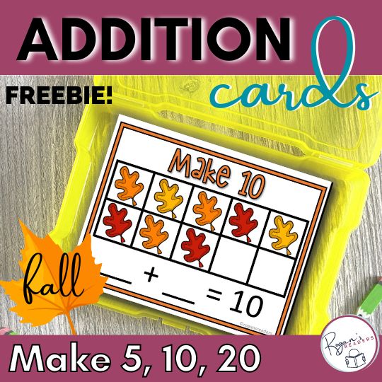 FREE Addition To 10 Task Cards Made By Teachers