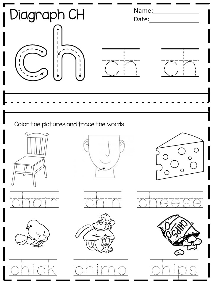 Diagraphs CH SH TH PH WH CK EE OO NG OW AI AY AW QU AU Worksheets ...