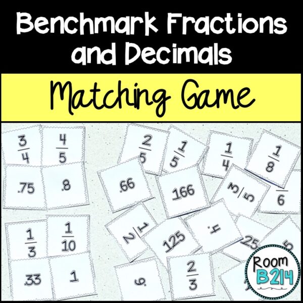 Benchmark Fractions and Decimals Matching Game - Made By Teachers