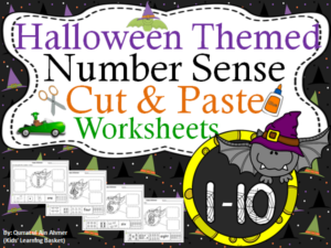 Halloween Themed Number Sense (1-10) Cut and Paste Worksheets | Made By ...