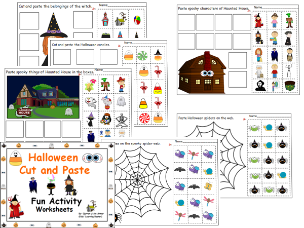 Halloween Fun Cut and Paste Activity Worksheets: | Made By Teachers