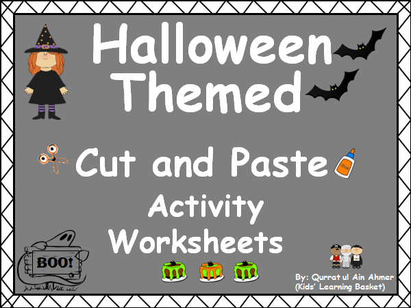 Halloween Cut and Paste Activity Worksheets: Match the Identical | Made ...