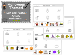 Halloween Cut and Paste Activity Worksheets: Match the Identical | Made ...