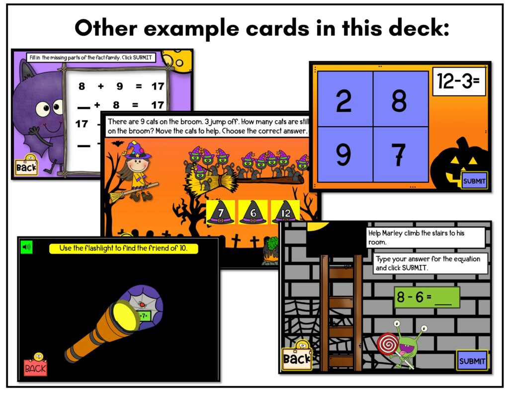 Halloween Addition and Subtraction to 20 Escape Room - Boom Cards ...