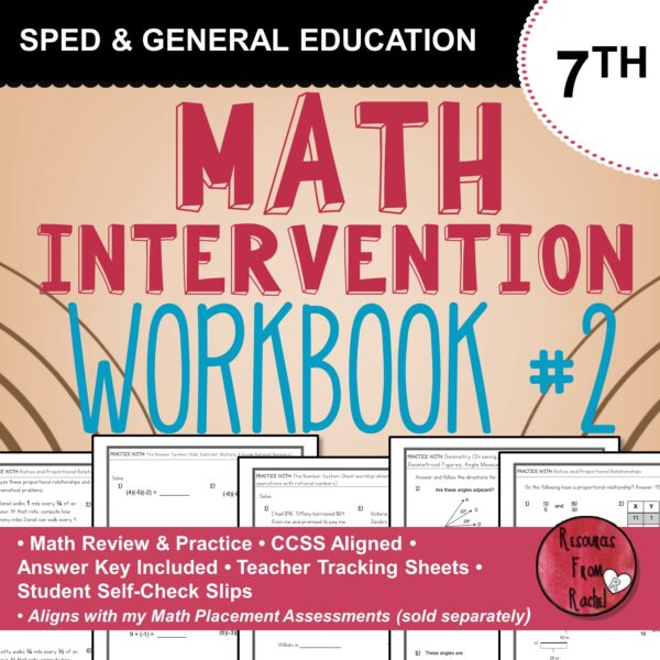 Math Intervention Workbook 7th grade - Book 2 - Made By Teachers