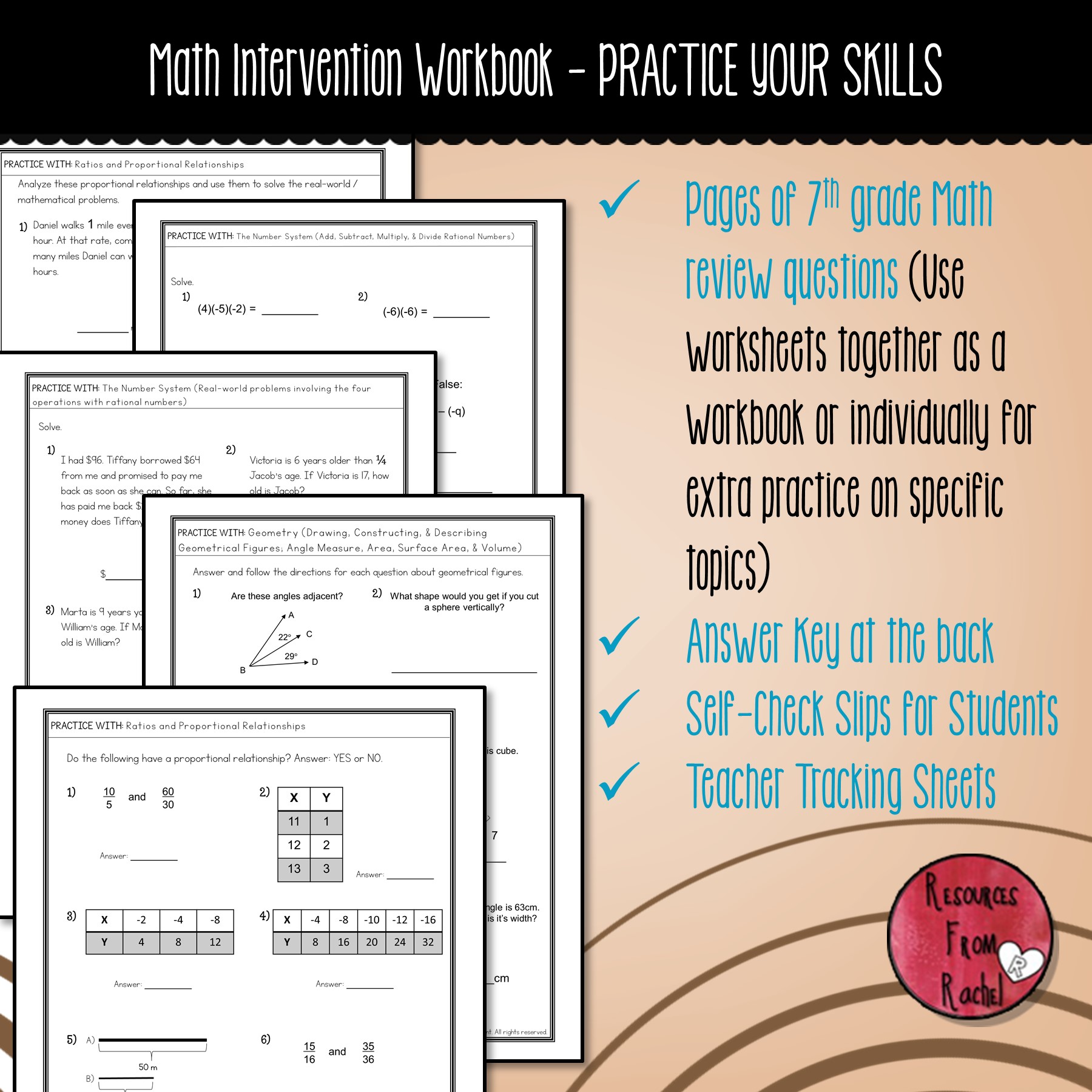 Math Intervention Workbook 7th grade - Book 2 | Made By Teachers