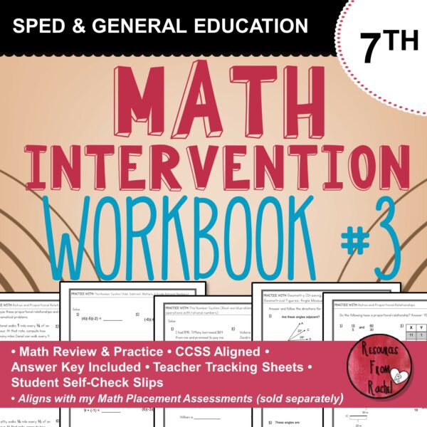 Math Intervention Workbook 7th grade - Book 3 | Made By Teachers