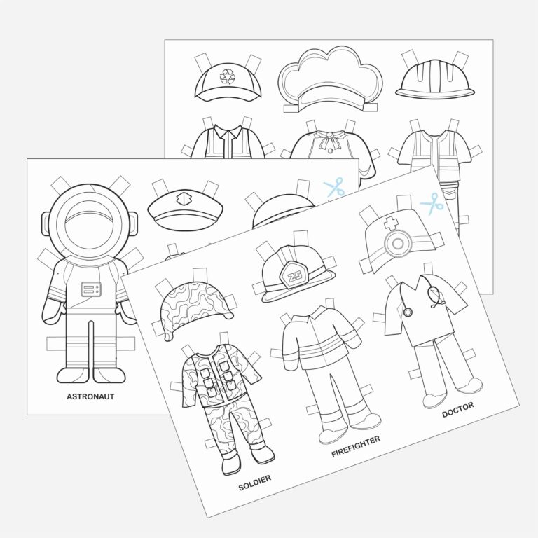 Community Helpers Worksheets, Occupation Printable, Paper Dolls ...