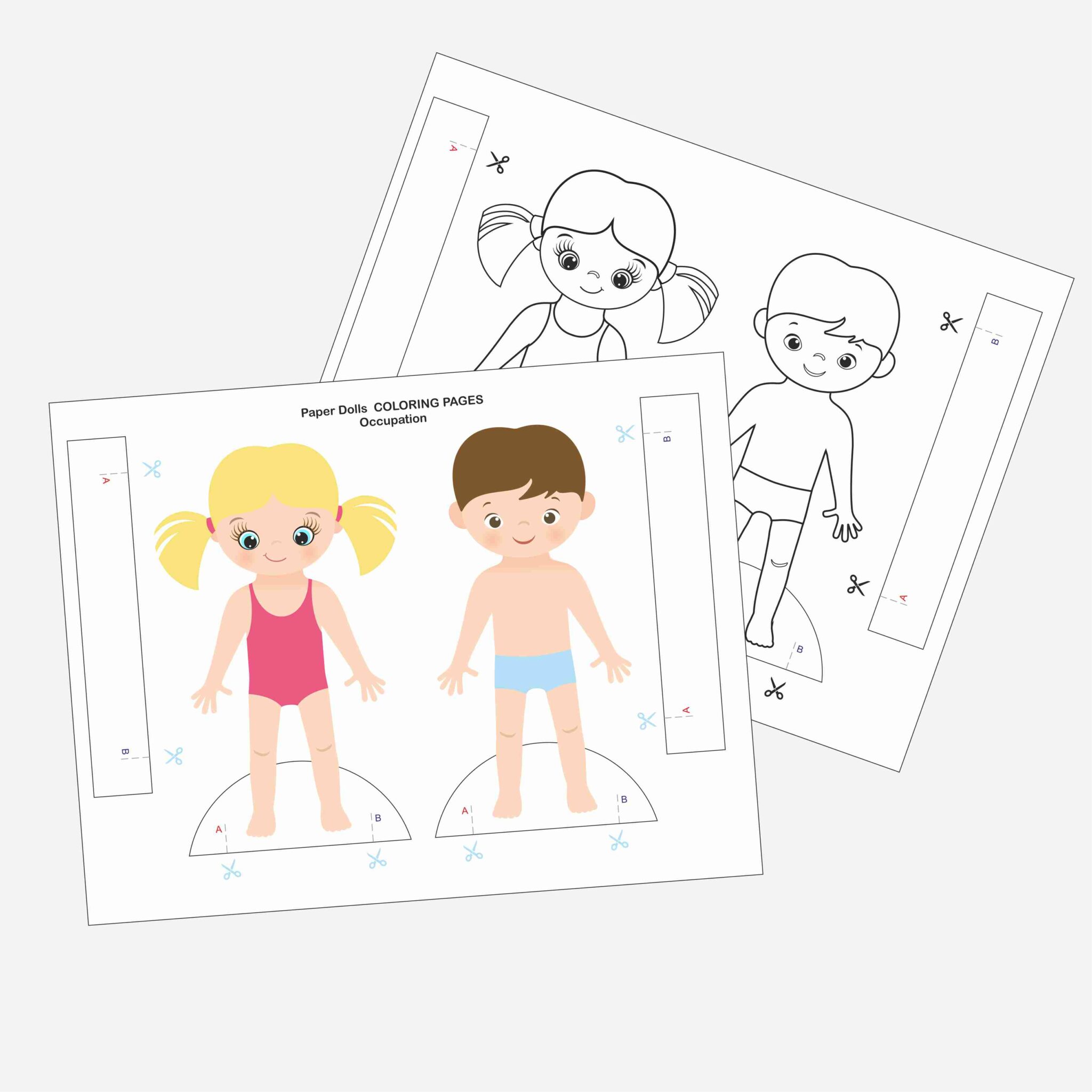 Community Helpers Worksheets, Occupation Printable, Paper Dolls ...