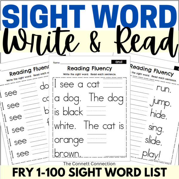 Fry 1-100 Sight Word Write and Read Fluency Passages | Made By Teachers
