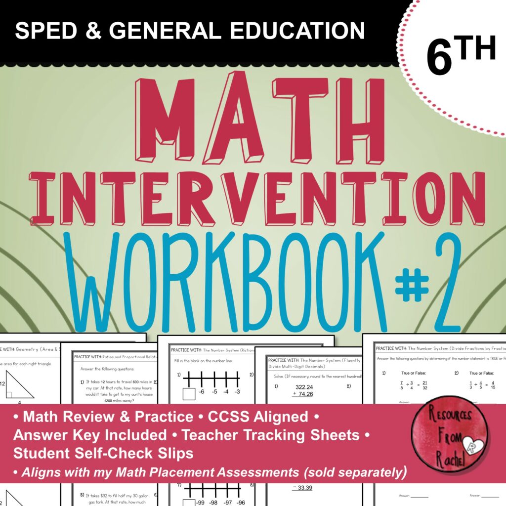 Math Intervention Workbook 6th grade - Book 2 | Made By Teachers