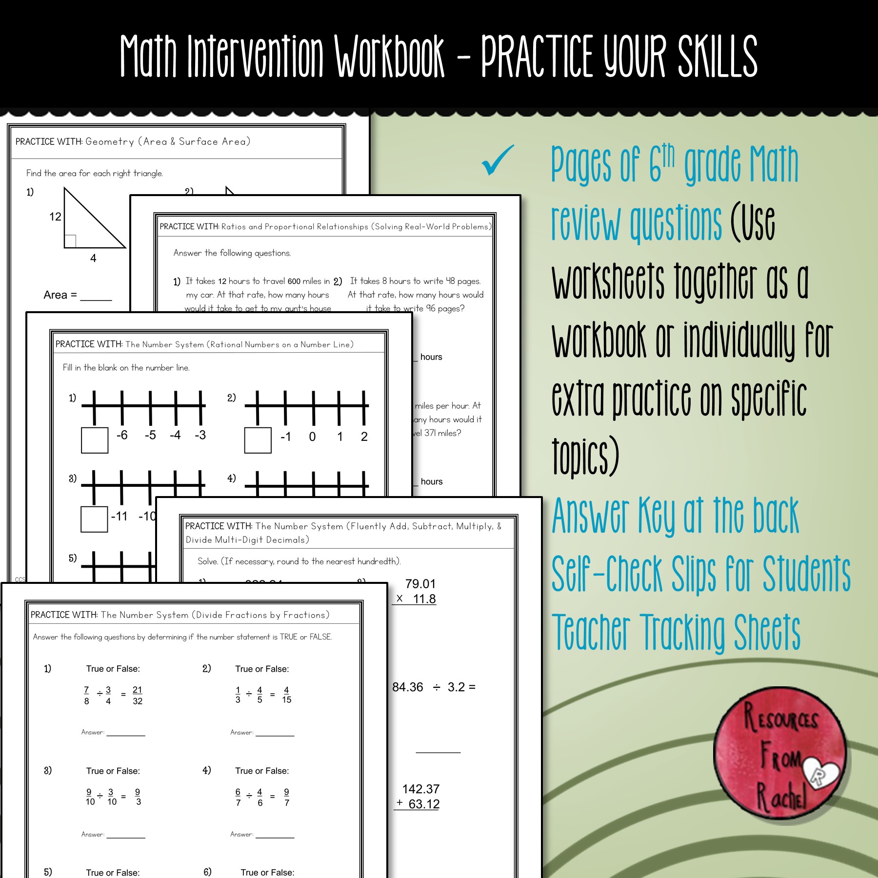 Math Intervention Workbook 6th Grade Book 2 Made By Teachers