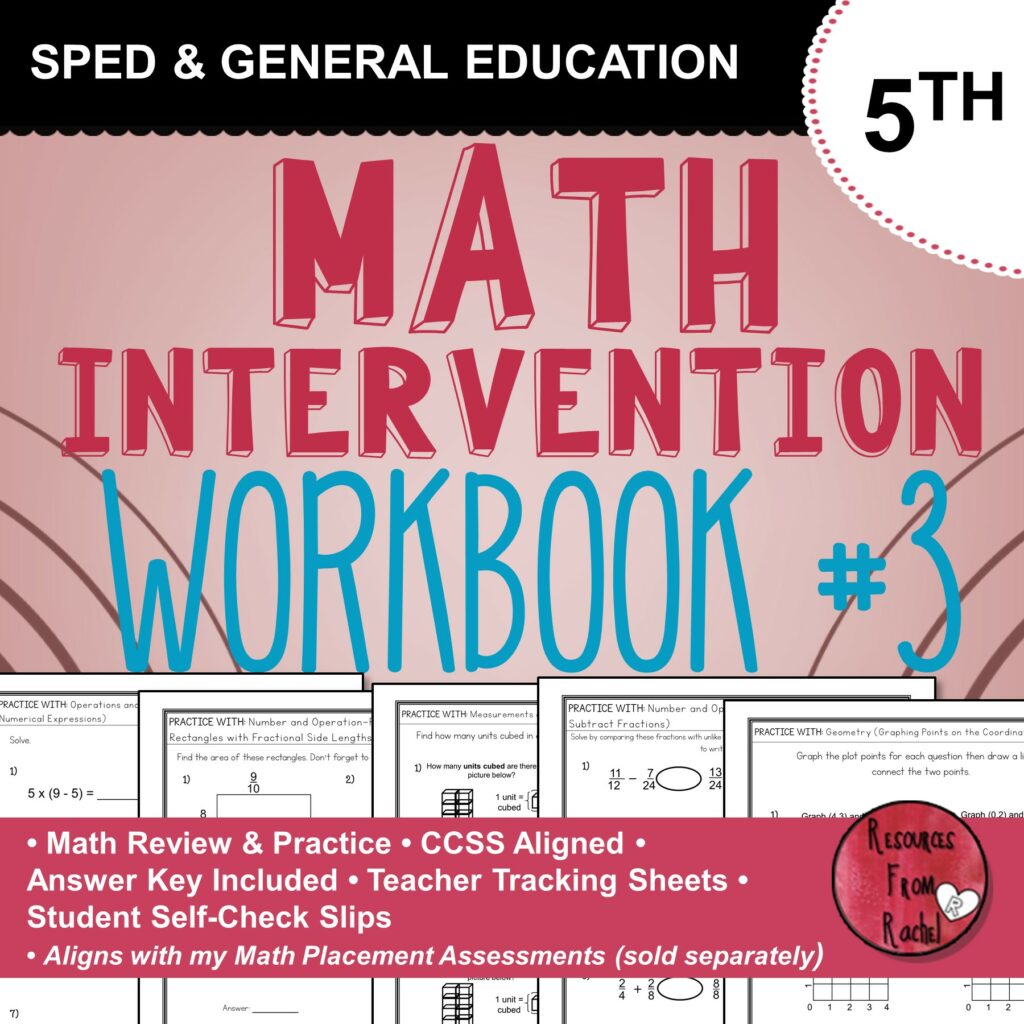 Math Intervention Workbook 5th grade - Book 3 | Made By Teachers