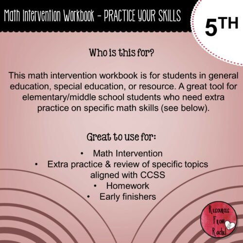 Math Intervention Workbook 5th grade - Book 3 | Made By Teachers