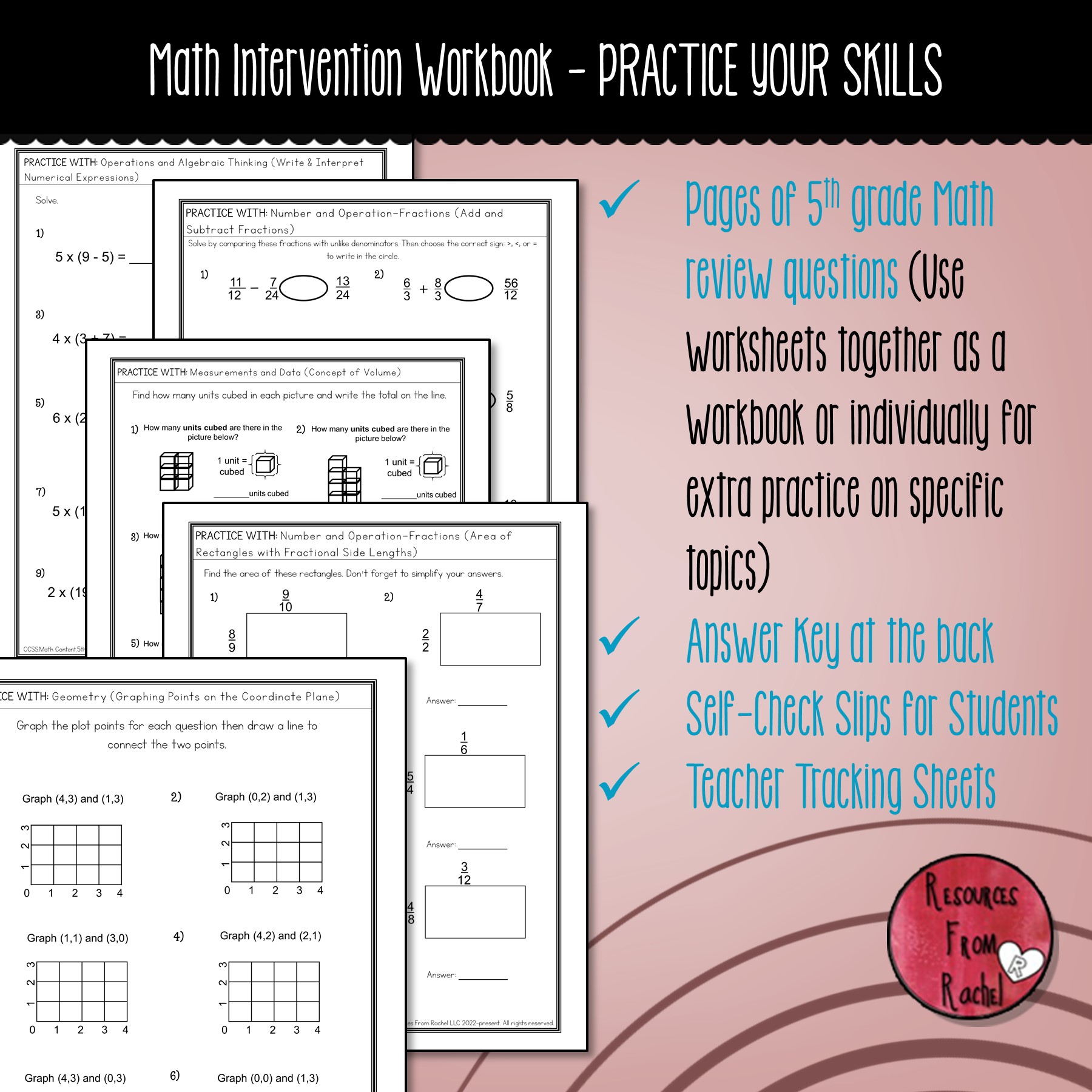 Math Intervention Workbook 5th grade - Book 3 | Made By Teachers