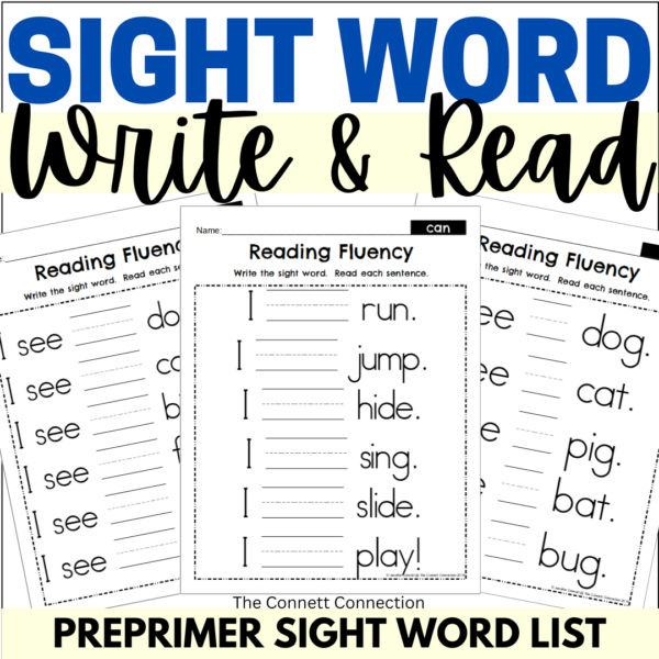 Preprimer Sight Word Write and Read Fluency Passages | Made By Teachers