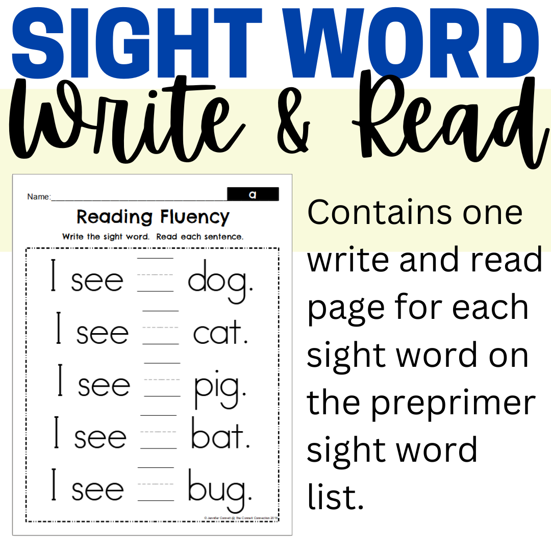 Preprimer Sight Word Write and Read Fluency Passages | Made By Teachers