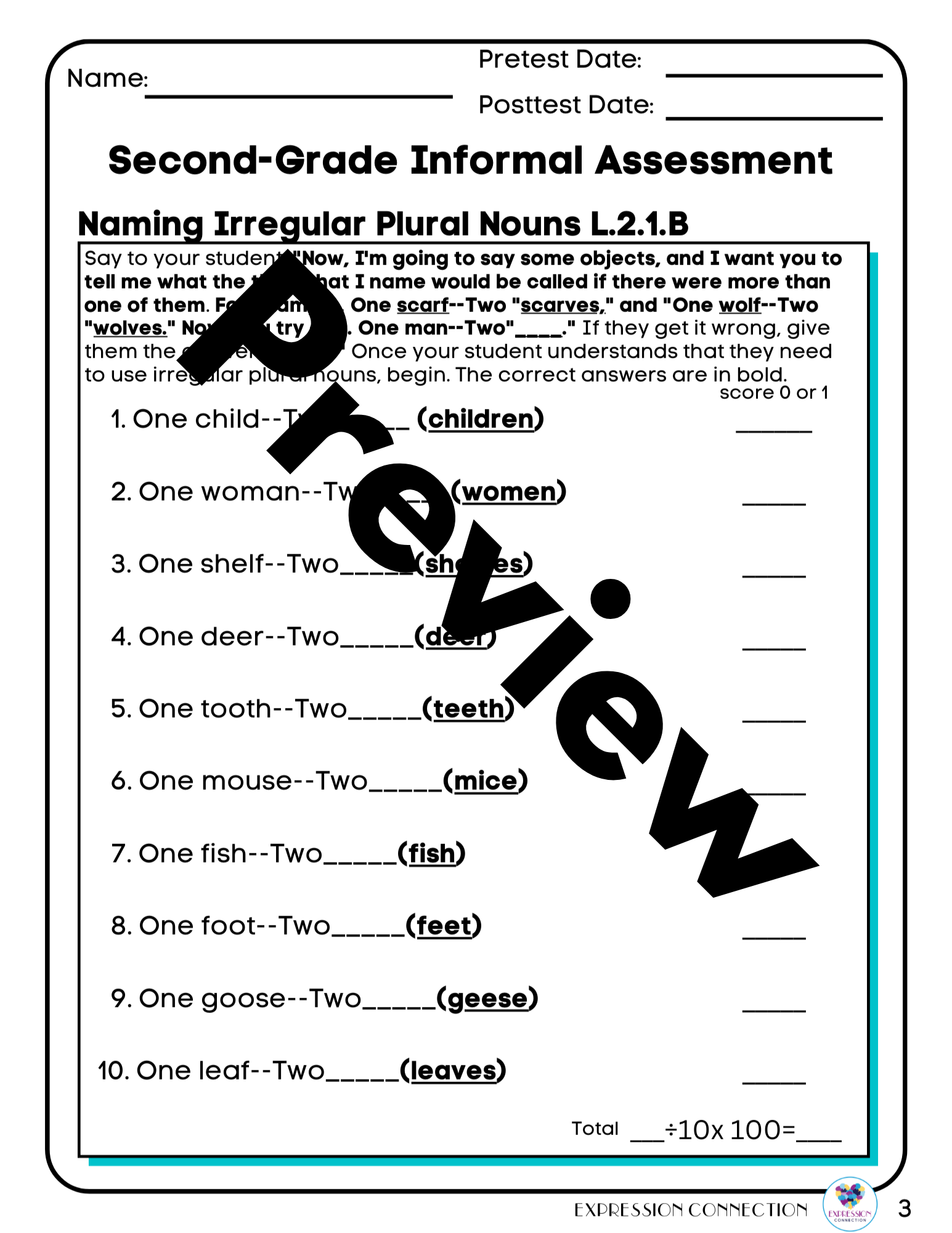 Informal Language Assessment 2nd Grade Speech Therapy | Made By Teachers