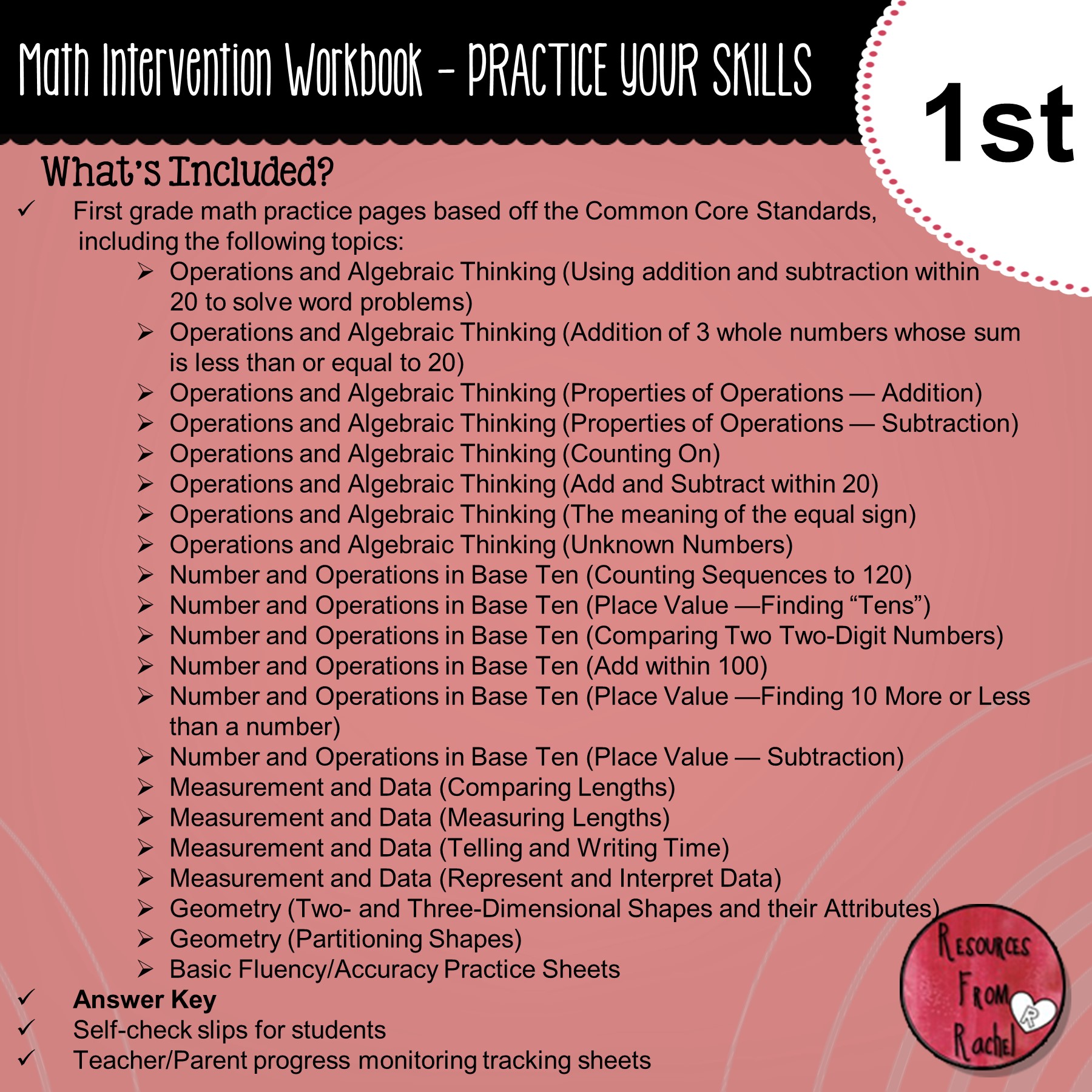 Math Intervention Workbook 1st grade - Book 1 | Made By Teachers