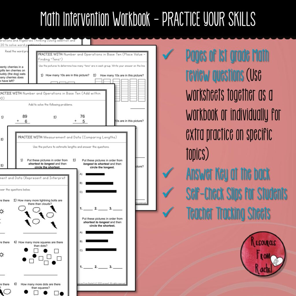 Math Intervention Workbook 1st grade - Book 1 | Made By Teachers