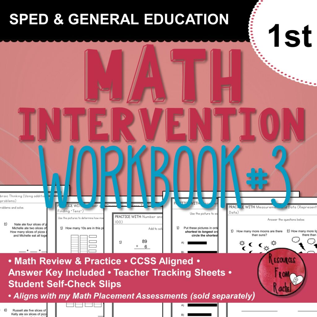 Math Intervention Workbook 1st grade - Book 3 | Made By Teachers