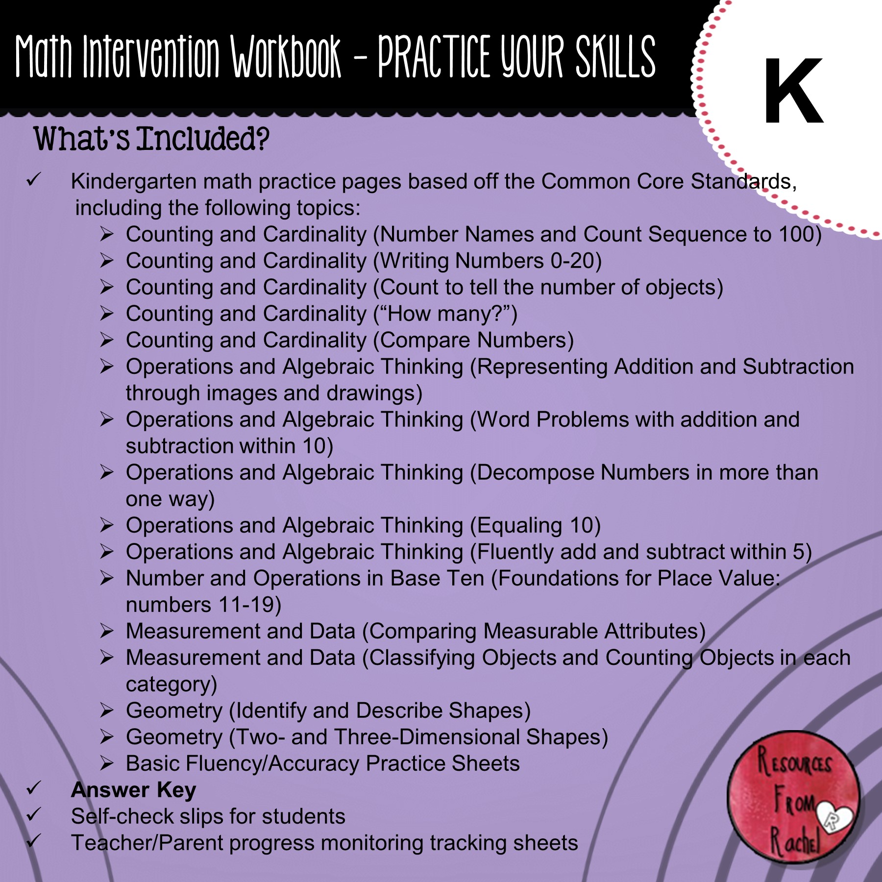 Math Intervention Workbook Kindergarten grade - Book 1 | Made By Teachers