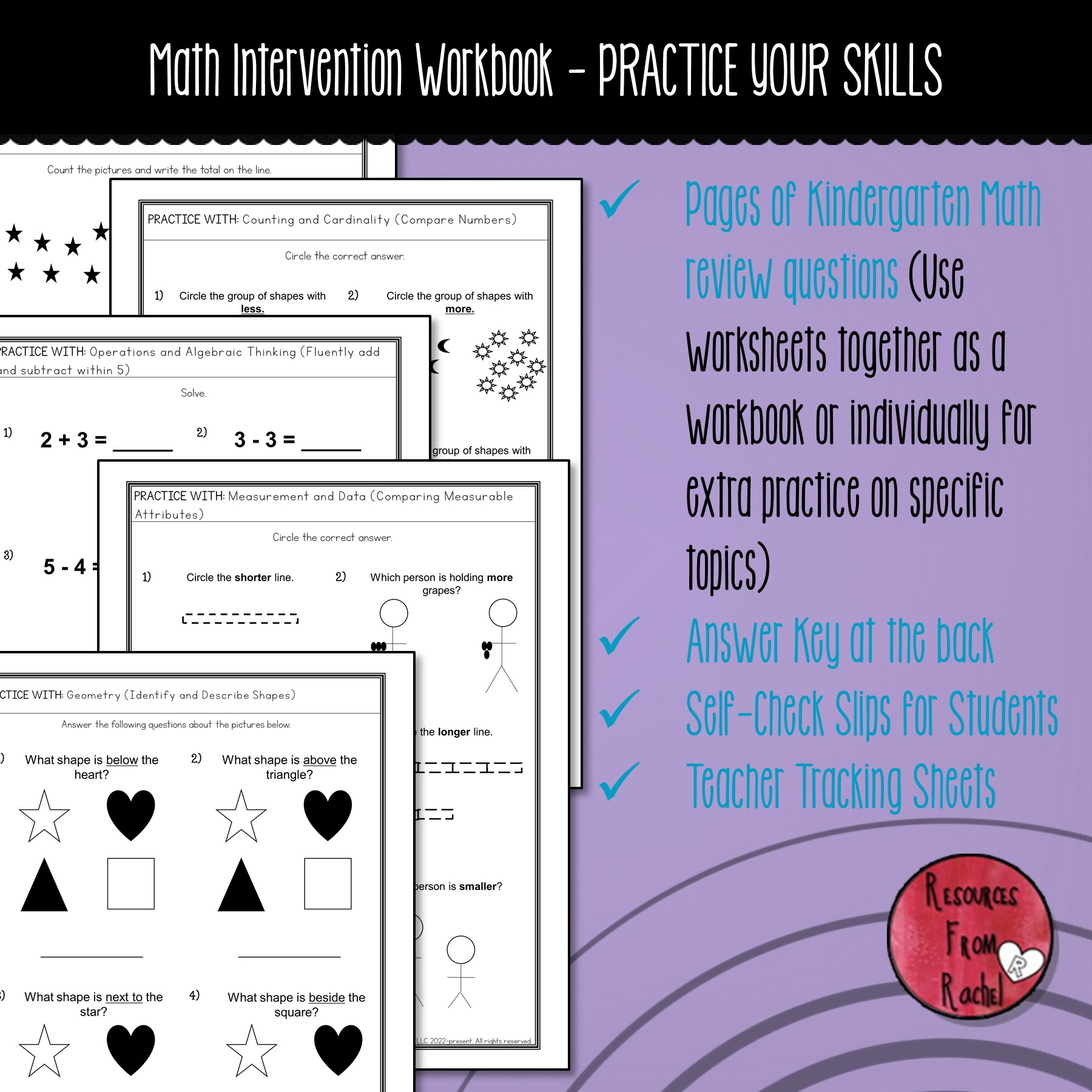 Math Intervention Workbook Kindergarten grade - Book 1 | Made By Teachers