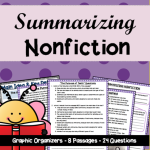 Summarizing Nonfiction: 8 Passages & Multiple-Choice Questions! | Made ...