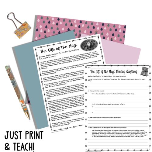 The Gift of the Magi Quiz Test Reading Comprehension Analysis Questions ...