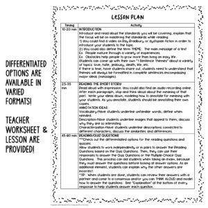 The Pedestrian Quiz Reading Comprehension Questions Story Ray Bradbury ...