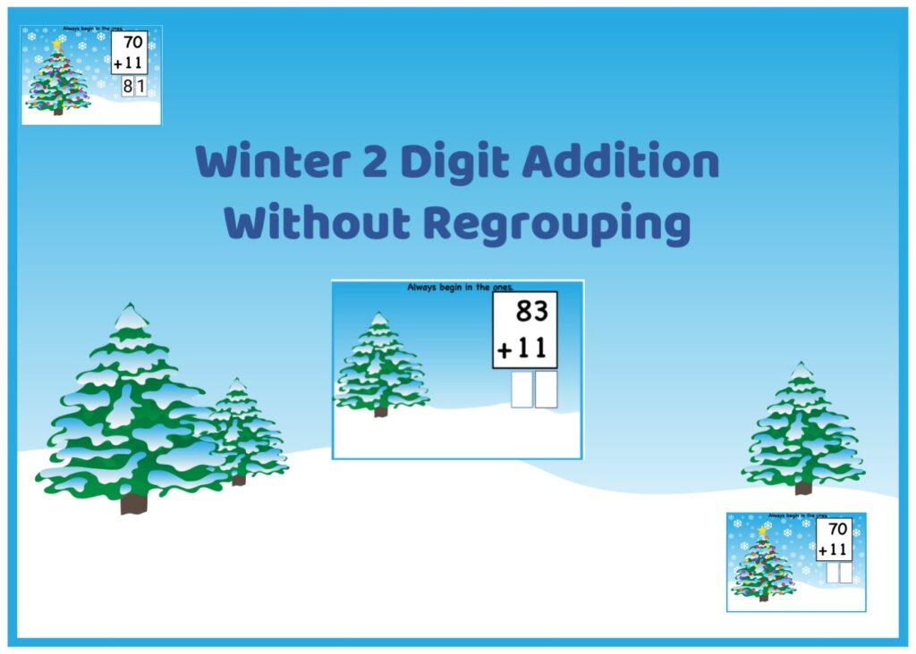 Winter 2 Digit Addition Without Regrouping Boom Cards - Made By Teachers