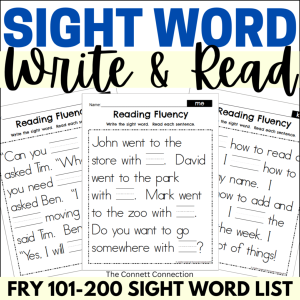 Fry 101-200 Sight Word Write and Read Fluency Passages | Made By Teachers