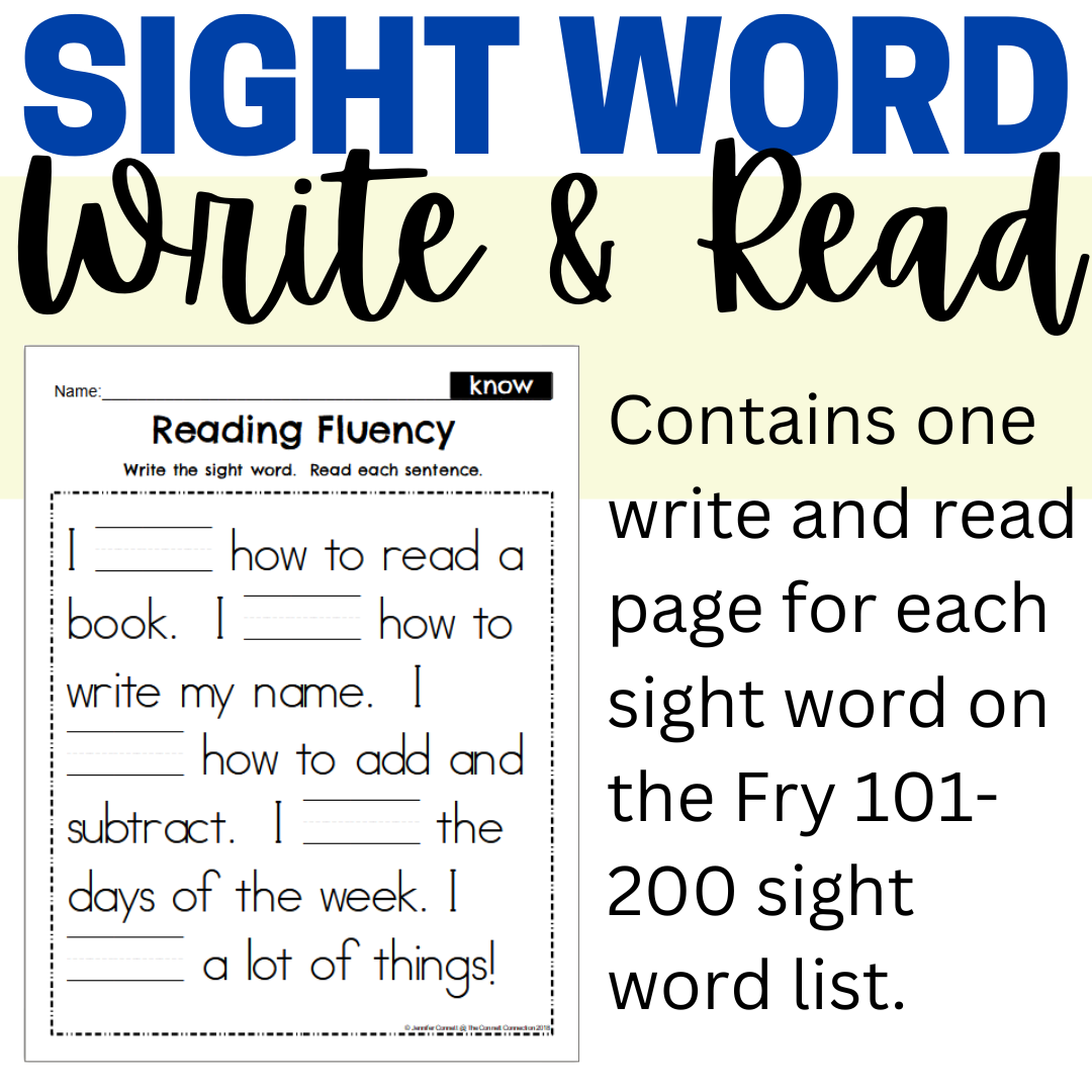 Fry 101-200 Sight Word Write and Read Fluency Passages | Made By Teachers