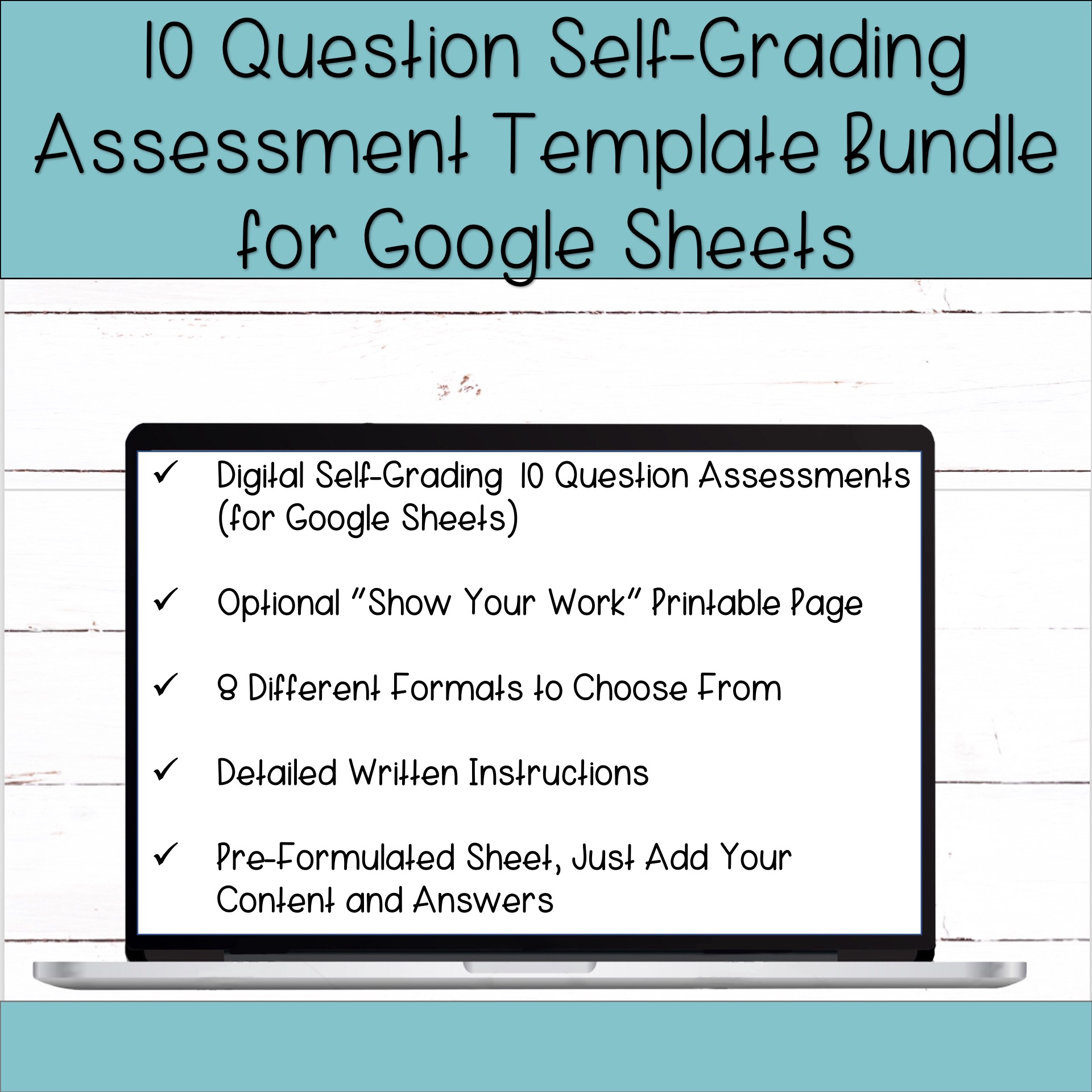 10 Question Self-Grading Assessment Templates for Google Sheets | Made ...