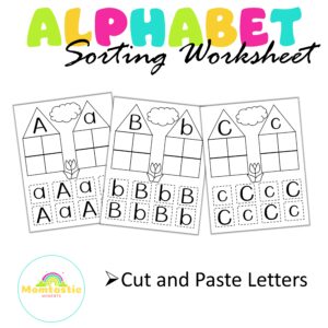 Cut and Paste Alphabet Sort Worksheets - Letter Recognition - Made By ...