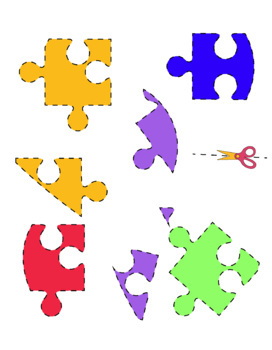 Heart jigsaw Puzzle Template Cut and Paste | Made By Teachers
