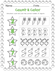 Counting Objects to 10 : Count and Color Objects for Kindergarten ...