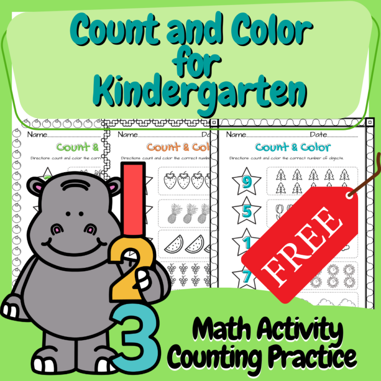 Counting Objects to 10 : Count and Color Objects for Kindergarten ...