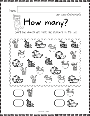 No Prep - Counting objects to 10 | Numbers 1-10 Math Worksheet | summer ...