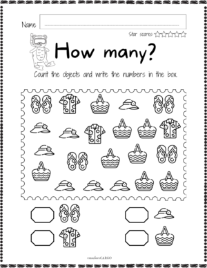 No Prep - Counting objects to 10 | Numbers 1-10 Math Worksheet | summer ...
