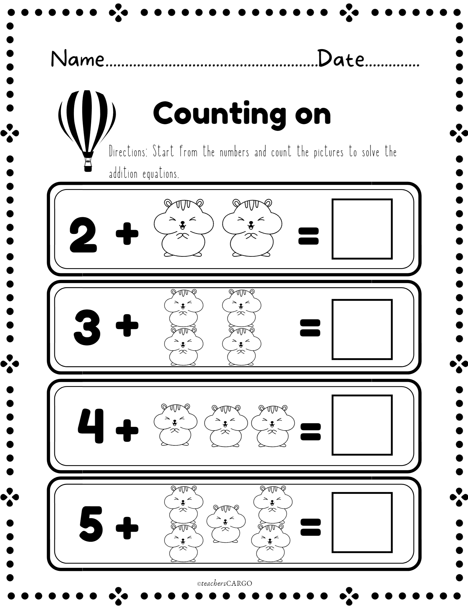 Counting On Strategy Counting On To Add For Kindergarten Made By