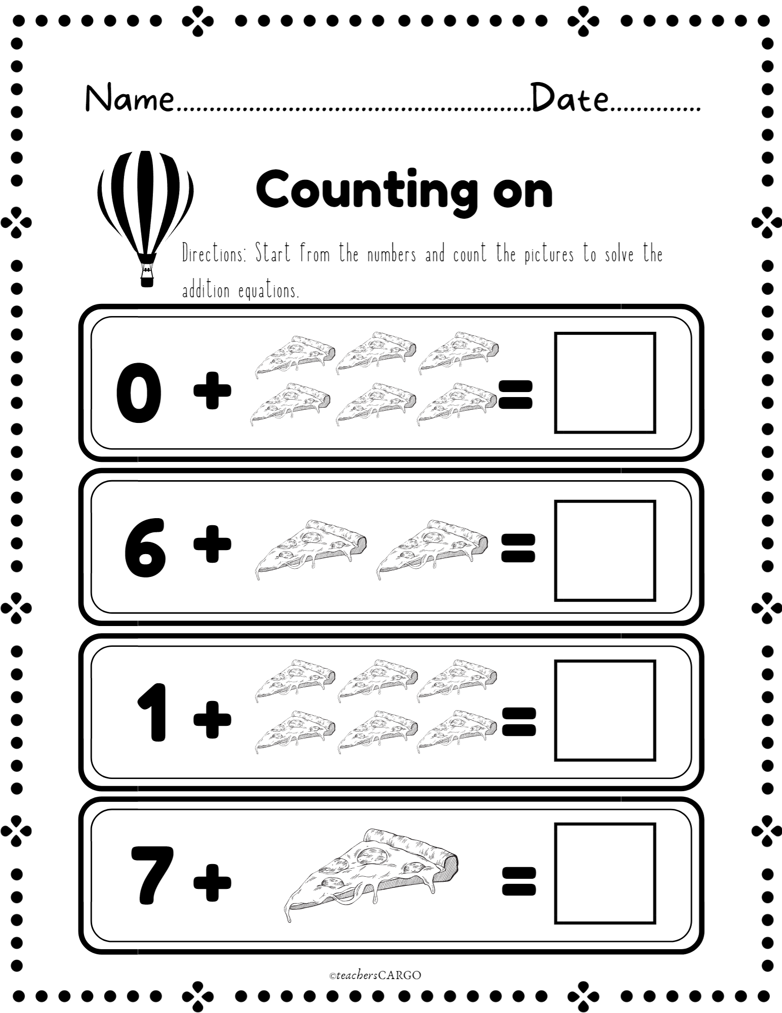 Counting on strategy | Counting on to add for Kindergarten | Made By ...