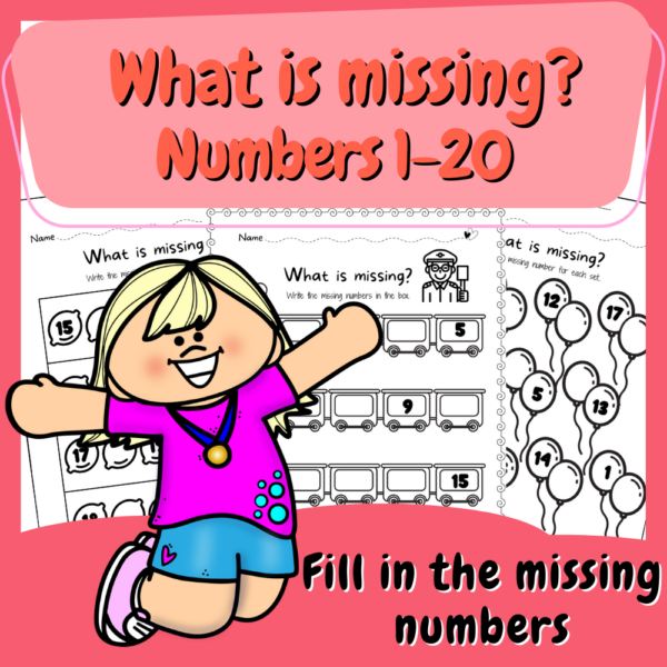 Fill in the Missing Number 1-20 | Fill in the Missing Numbers Worksheet ...