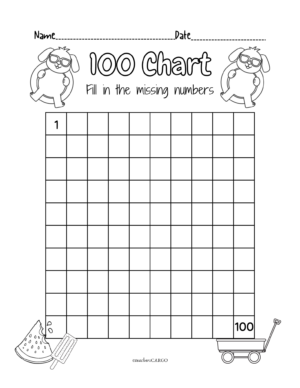 100 Chart Missing Number | Fill in the Missing Numbers Worksheet | Made ...