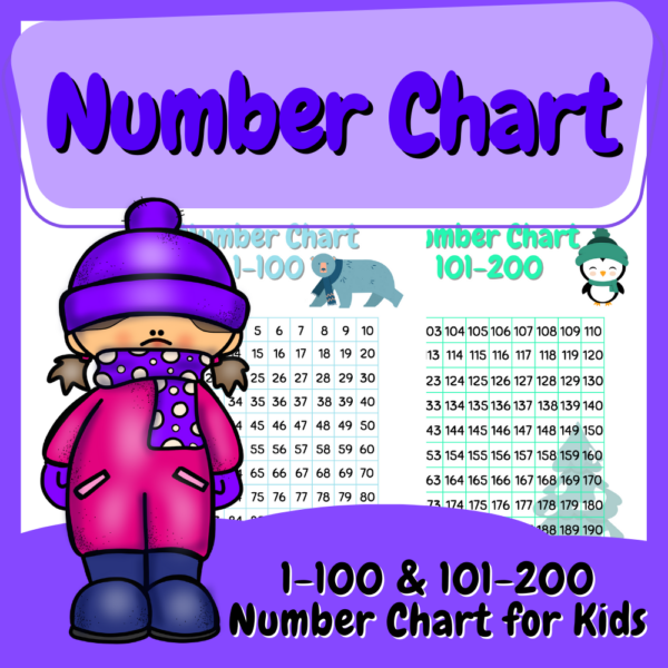 Number Chart | 1-100 and 101-200 Chart Number | Made By Teachers