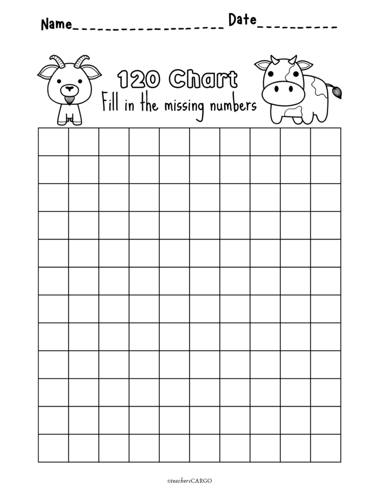 Missing numbers to 120| Counting to 120 worksheets |50s, 100s, 120 ...